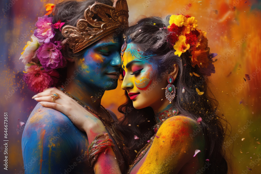 Lord Krishna and radha symbol of love. lord in hinduism. Stock Photo ...