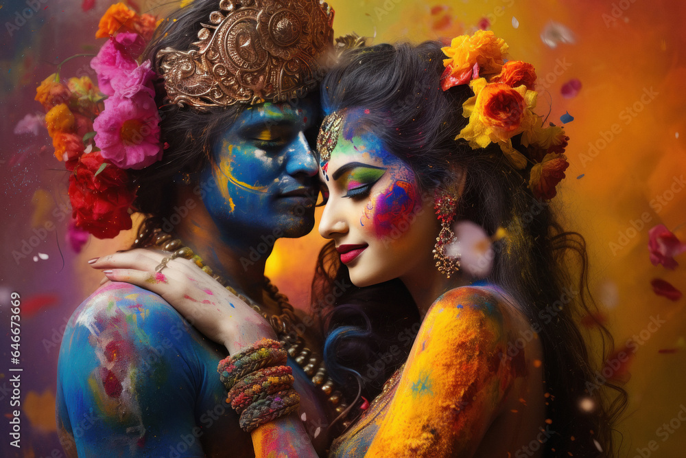 Lord Krishna and radha symbol of love. lord in hinduism. Stock Photo ...