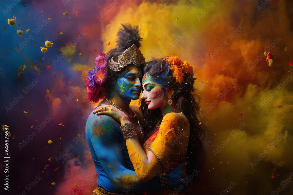 Lord Krishna and radha symbol of love. lord in hinduism. Stock Photo ...