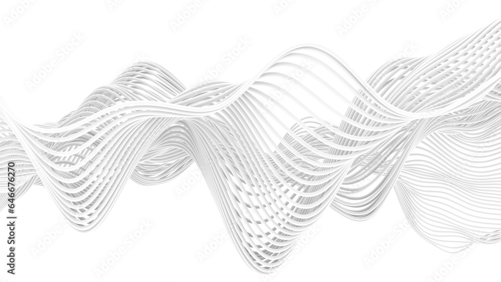 Beautiful abstract wavy wires on a white background. Modern ...