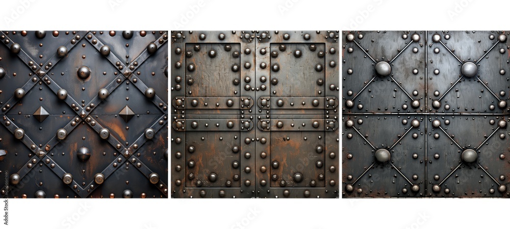 steel riveted metal background texture illustration iron wall, plate ...