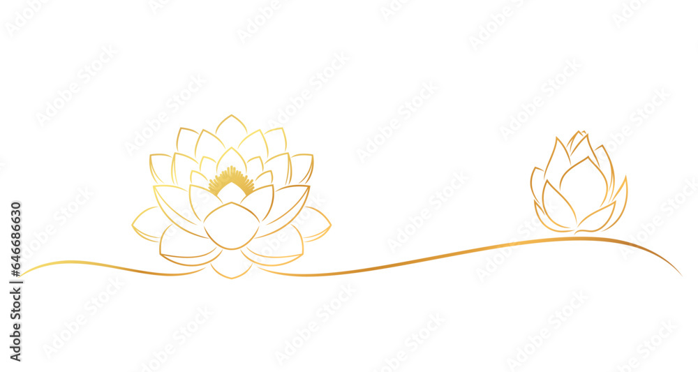 Lotus flowers line art style. element vector eps 10 Stock Vector ...