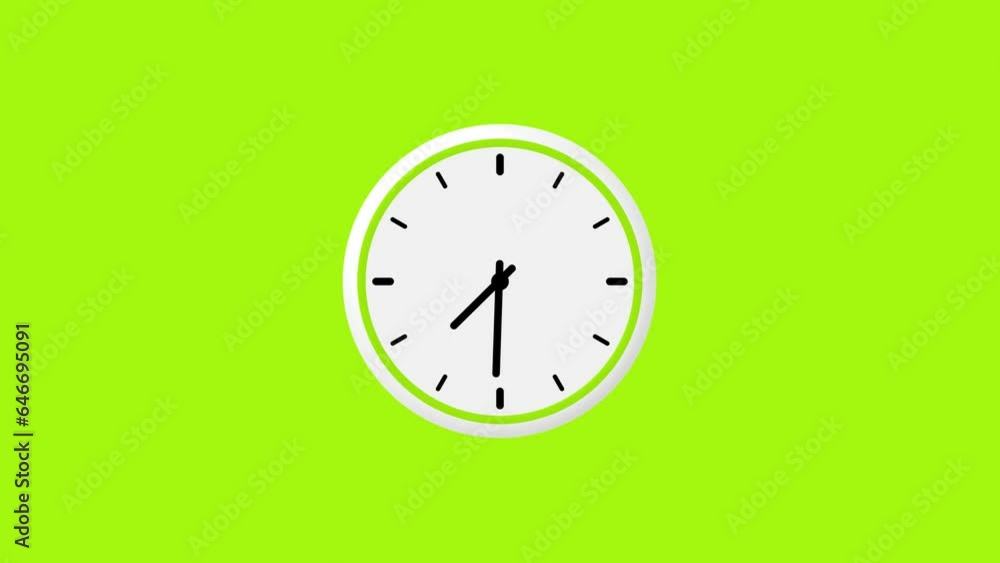 Abstract beautiful green color digital clock and analog circle clock 24 ...