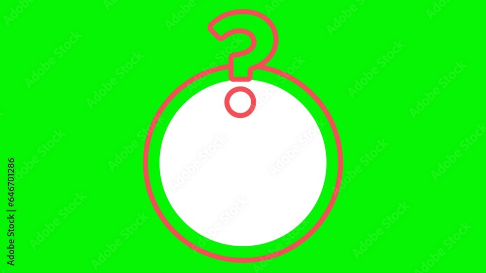 4k animation of Question Template, Blank Space on Green Screen, Chroma ...