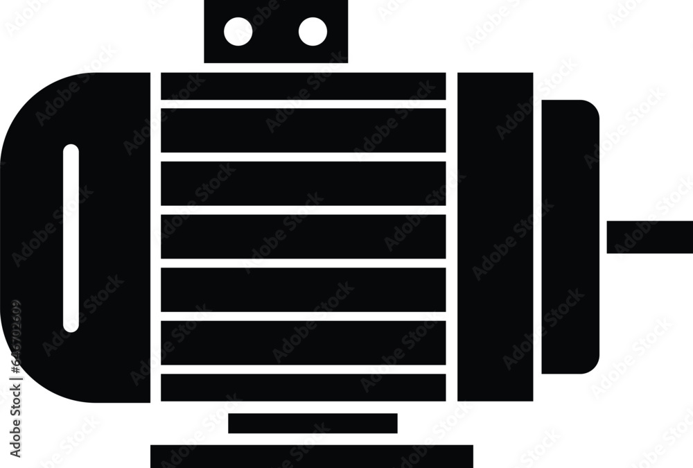 black Electric motor icon. industrial dc electromotor symbol. suitable ...