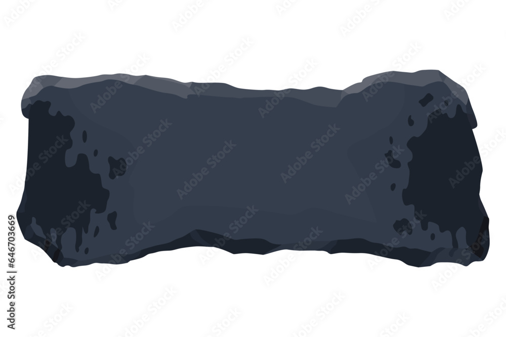 Blank banner sign or gravestone. Stone sign board, cartoon vector ...