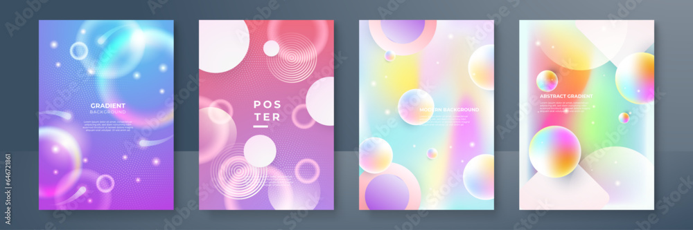 Colorful Fluid And Wavy Gradient Mesh Background Template Copy Space Set Dynamic Colour