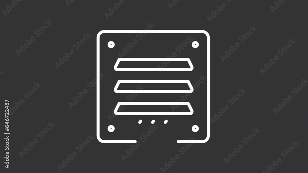 White simple thin line animation of air vent, HD video with transparent ...