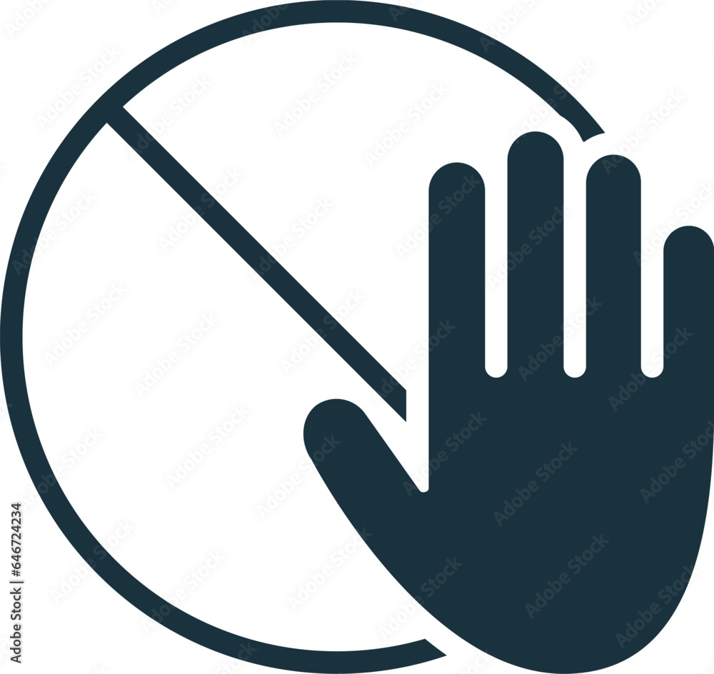 Not allowed icon. Monochrome simple sign from freedom collection. Not ...