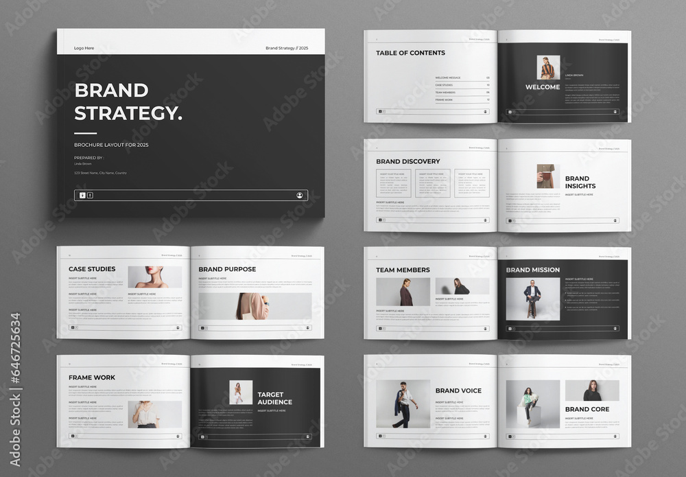 Brand Strategy Template Landscape Stock Template | Adobe Stock