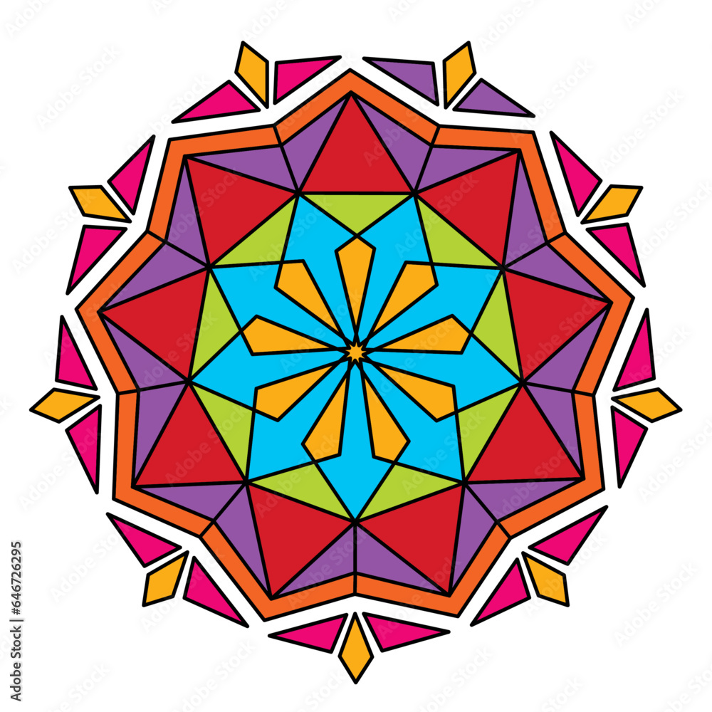 Printable Rangoli Vector Design, Rangoli design Stock Vector | Adobe Stock