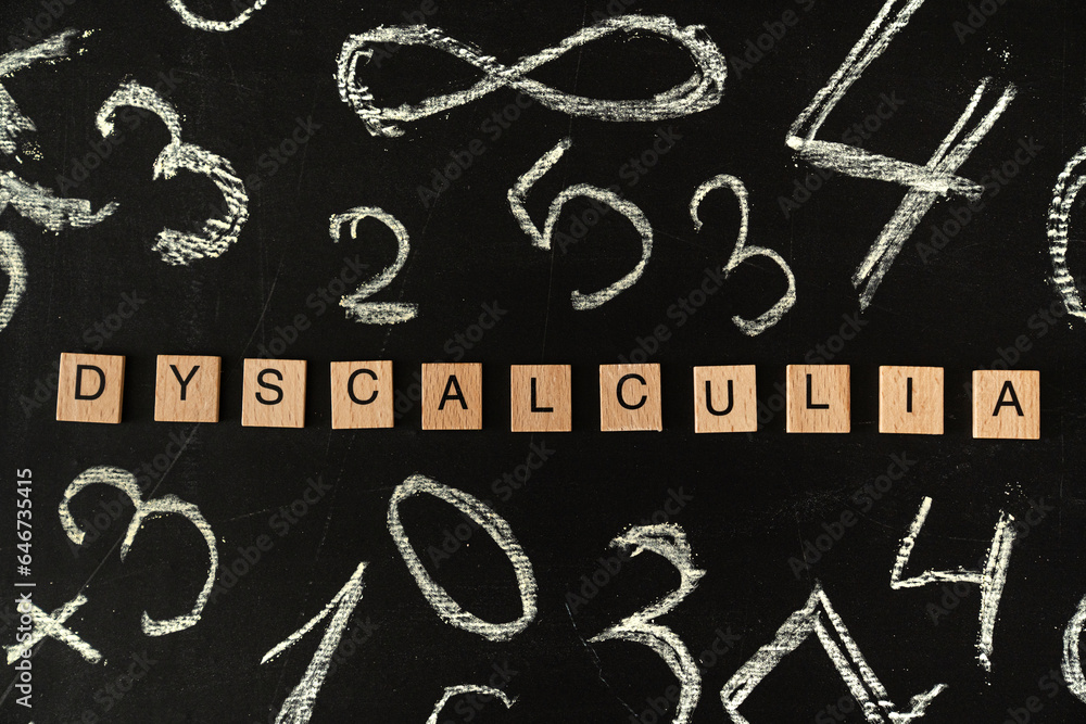 Dyscalculia math learning disorder concept - name of disorder on ...