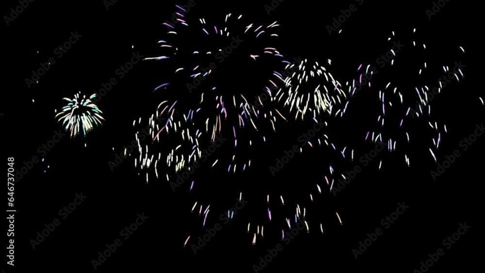 Firework with transparent background - Short colourful show with burst ...