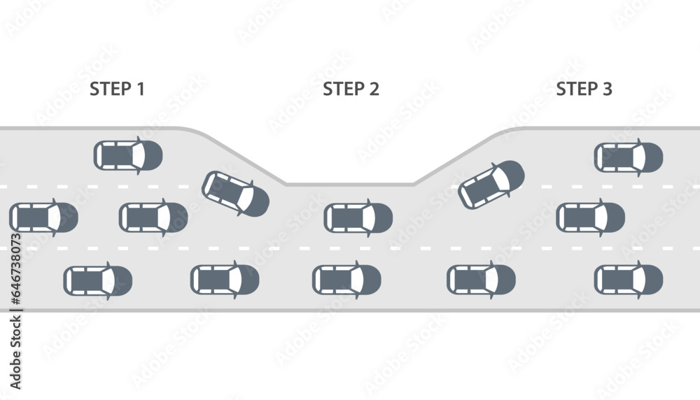 Traffic jam bottleneck diagram slide template. Clipart image Stock ...