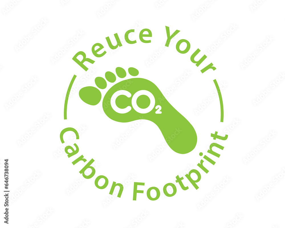 Reduce your carboon footprint stamp icon. Clipart image isolated on ...