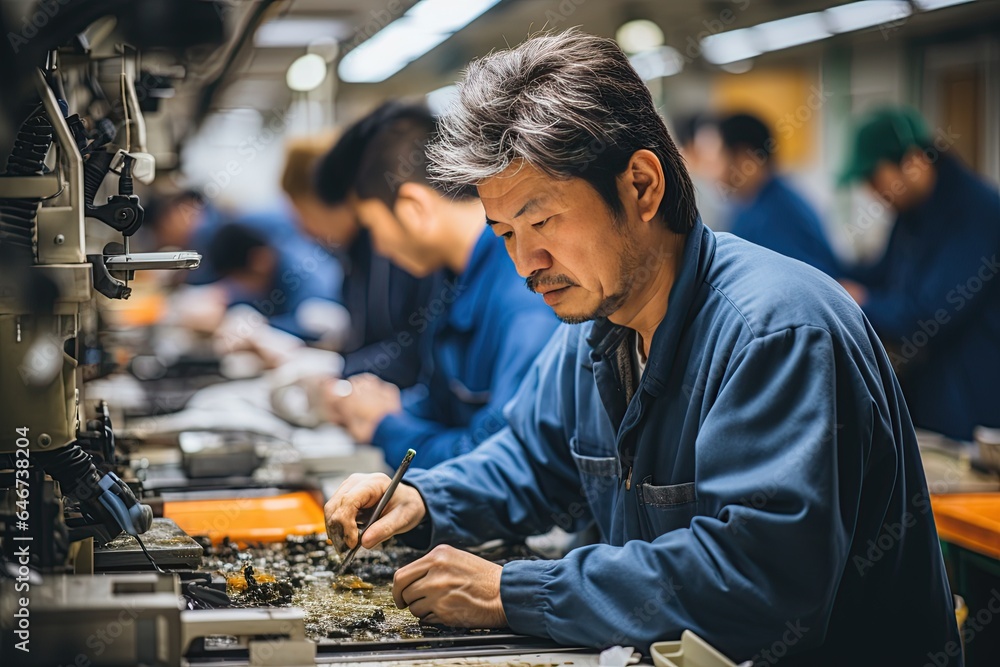 manufacturing process in a Chinese modern factory, including assembly ...