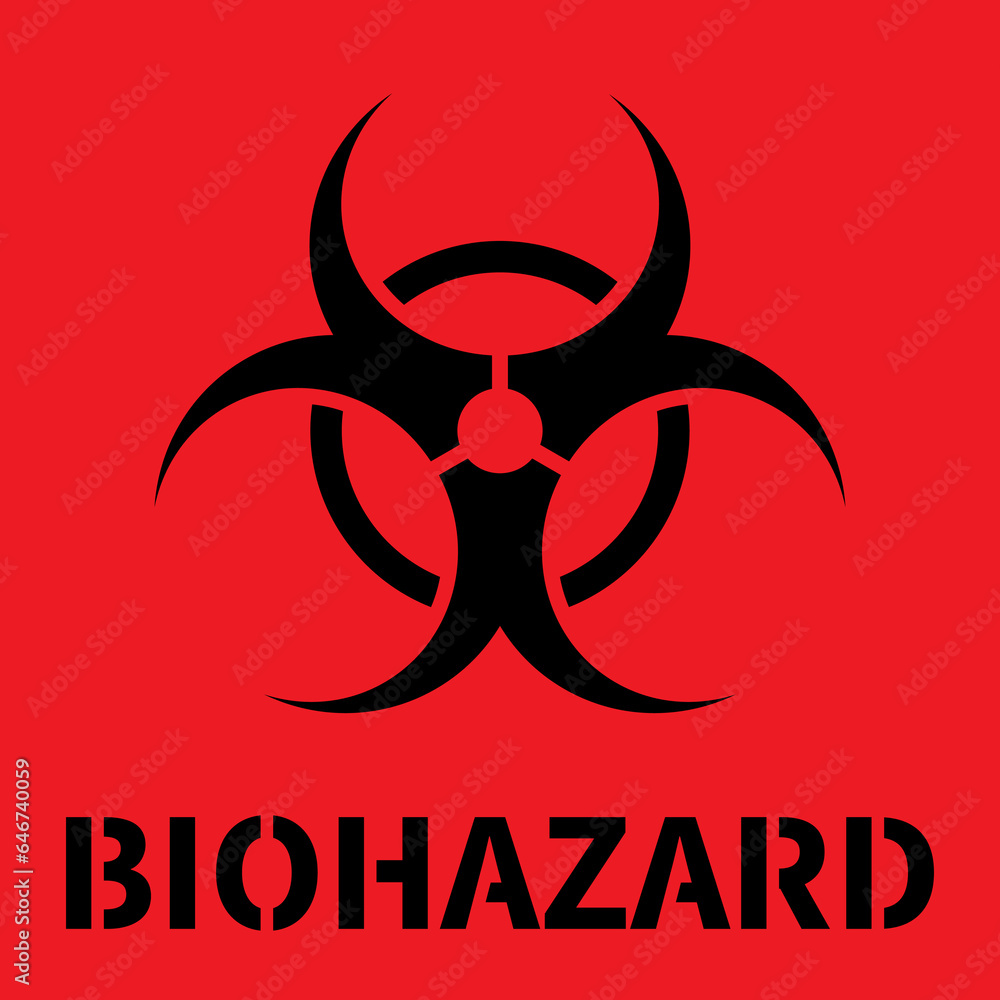 Red Biohazard warning sign image. Clipart image Stock Vector | Adobe Stock