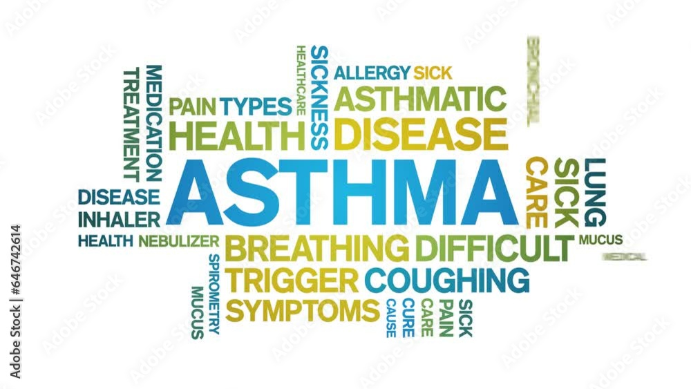 Asthma animated tag word cloud;text design animation kinetic typography ...