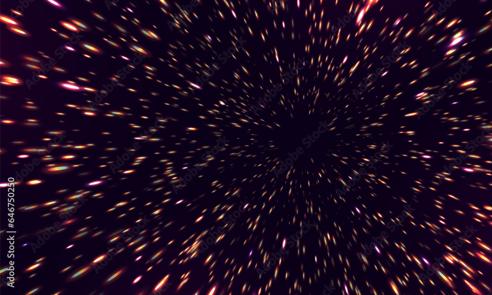 Portal with light effects. Neon futuristic tunnel. Abstract ...