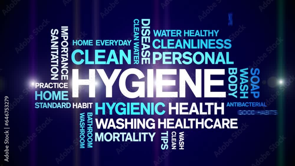 Hygiene animated tag word cloud;text design animation kinetic ...