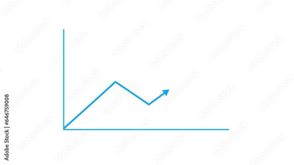Animated financial growth chart with trend line graph. Growth bar chart ...