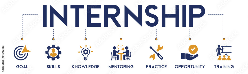 Internship banner website icon vector illustration concept with icon of ...