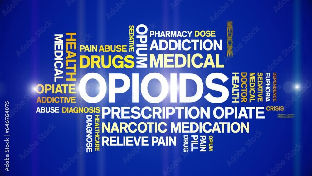 Opioids animated tag word cloud;text design animation kinetic ...