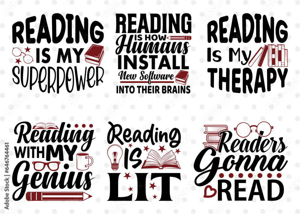 Reading Bundle Vol-11, Reading Is My Superpower Svg, Reading Is My ...