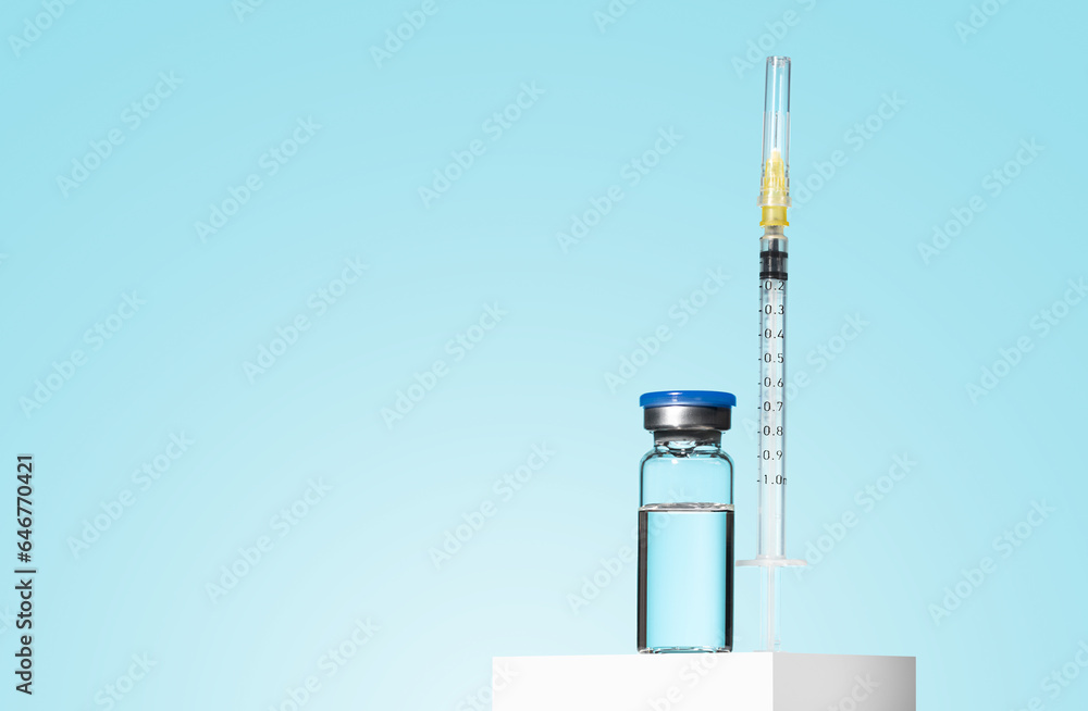 Glass Medicine Vial jar botulinum toxin with medical white injectable ...