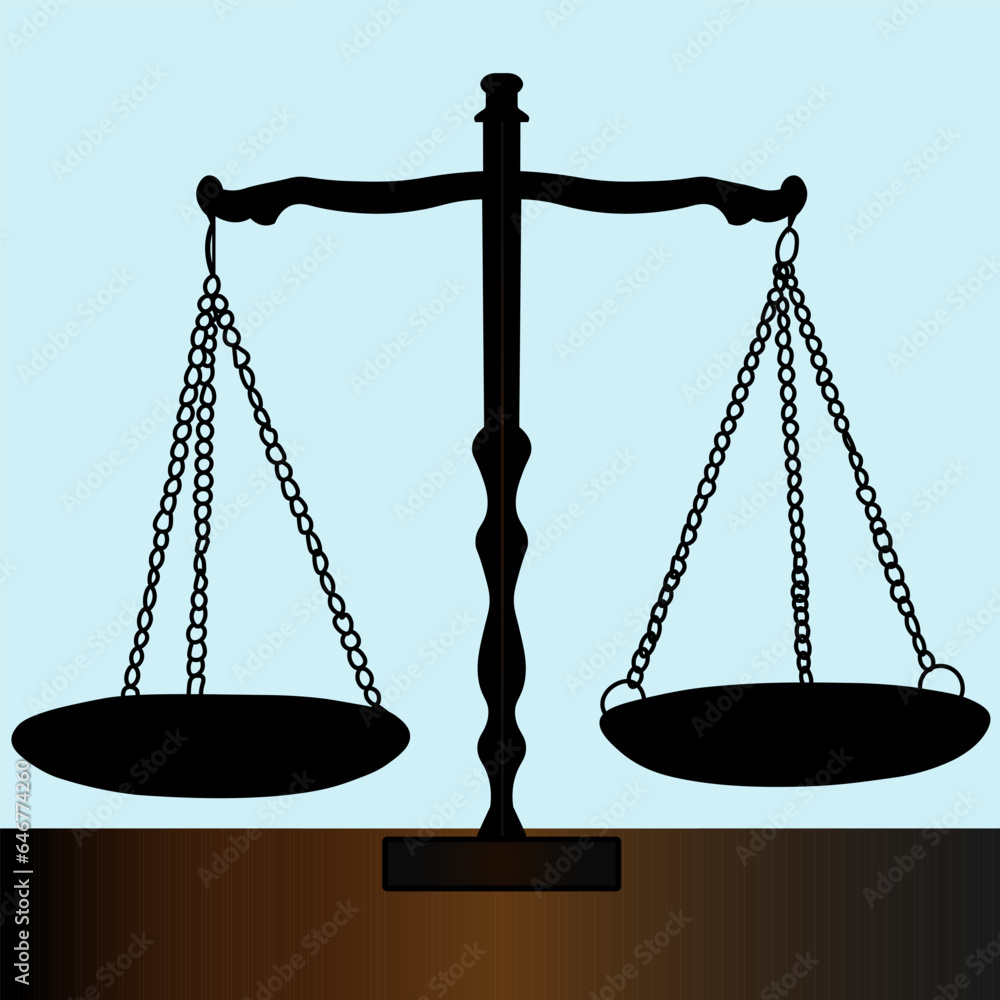 Balance scales black Judge scale silhouette image, trading weight and ...