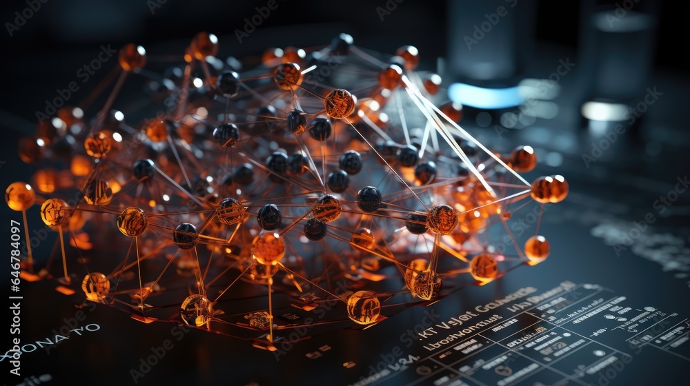 Technology and data science, scientists analyze and visualize ...