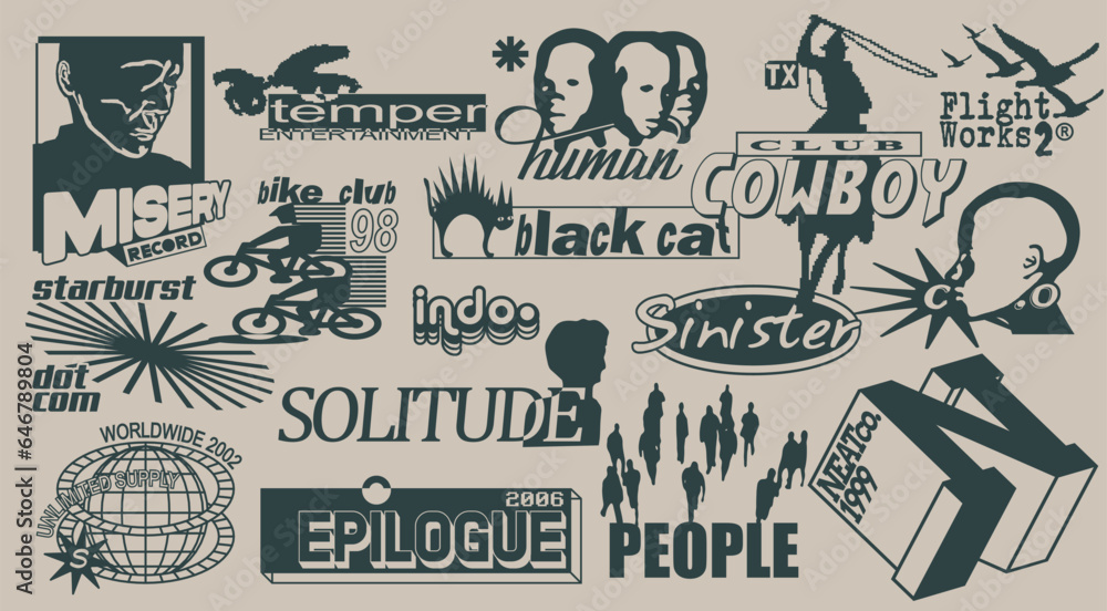 fake logo collection. retro nostalgia logo designs. Stock Vector ...