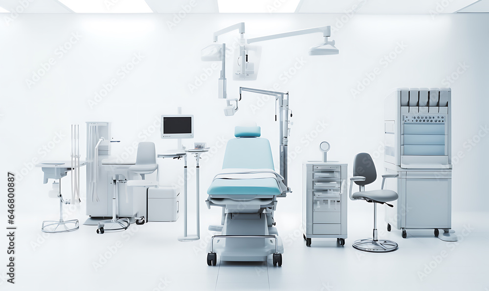 Medical equipment set background, medical device, view on front, with ...