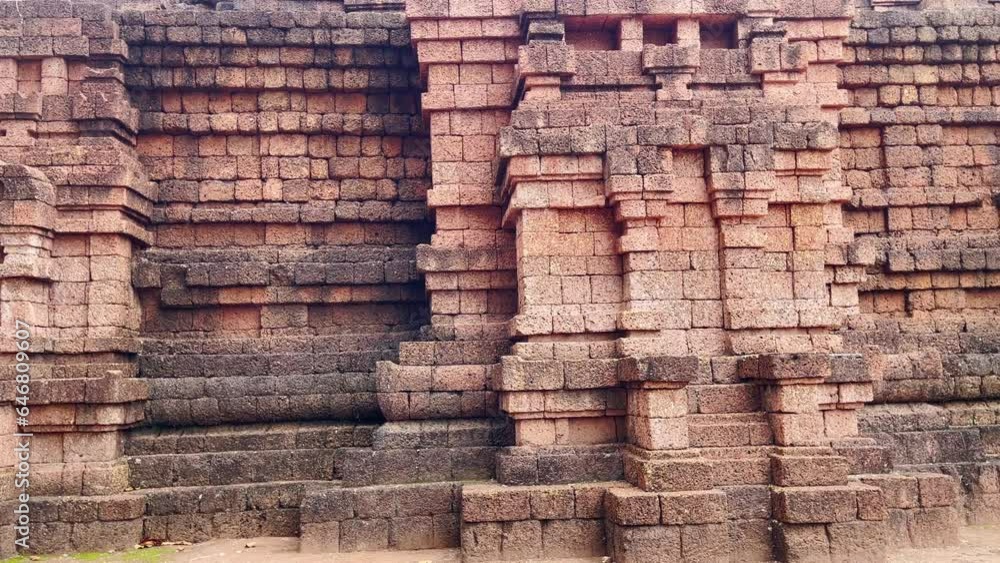 Castle surface made of bricks at Khao Klang Nok Si Thep Historical Park ...