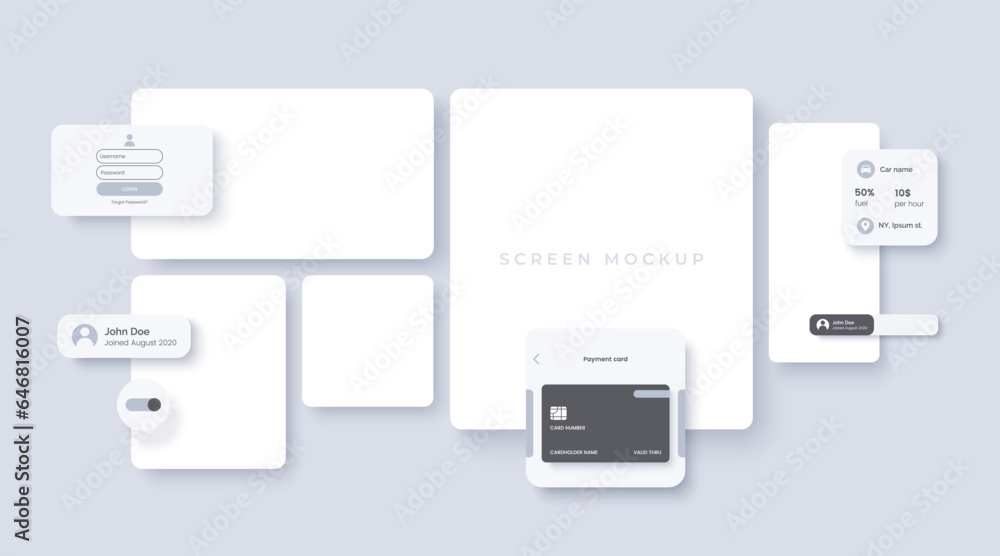 Vector mockup to demonstrate the design of a mobile application or ...