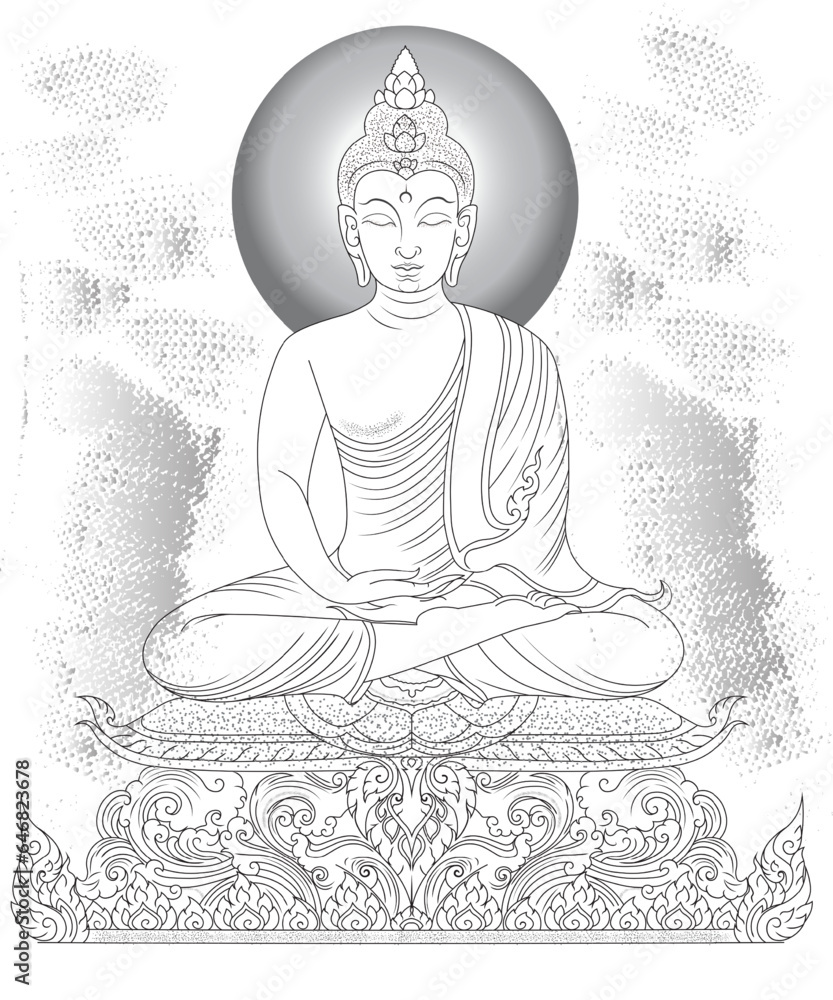 buddha line art continuous line drawing vector illustration.Drawing of ...
