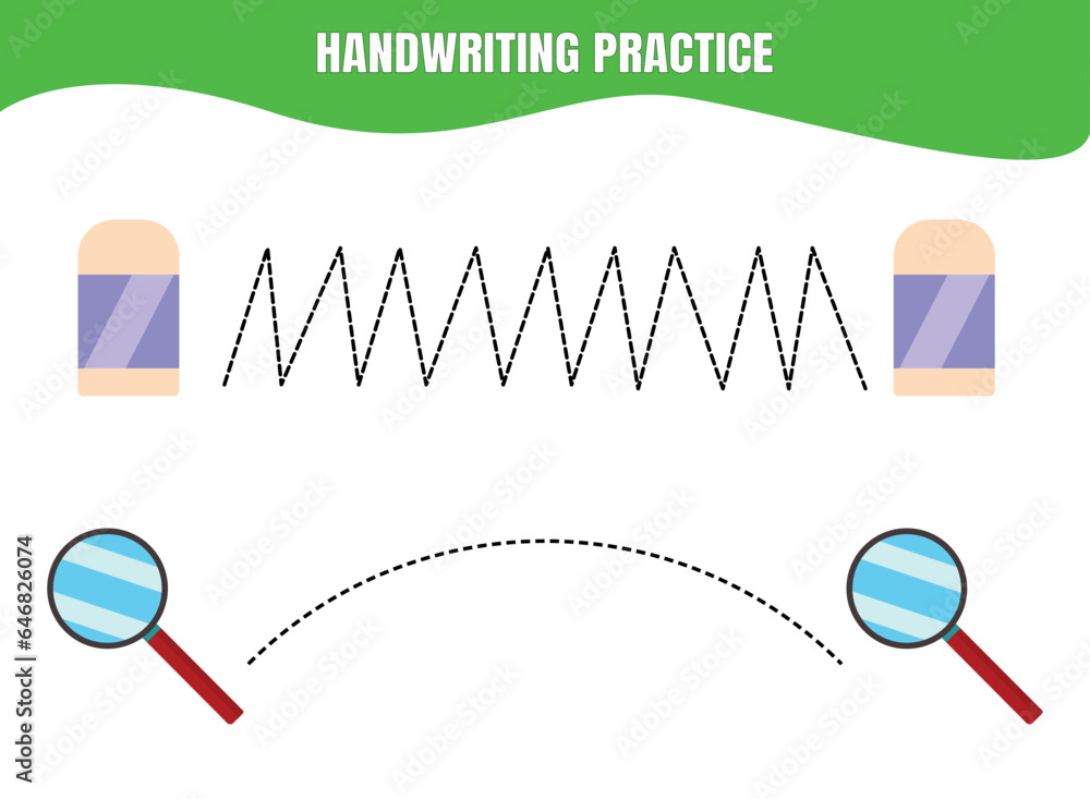Handwriting practice for kids. Tracing lines activity. Educational ...