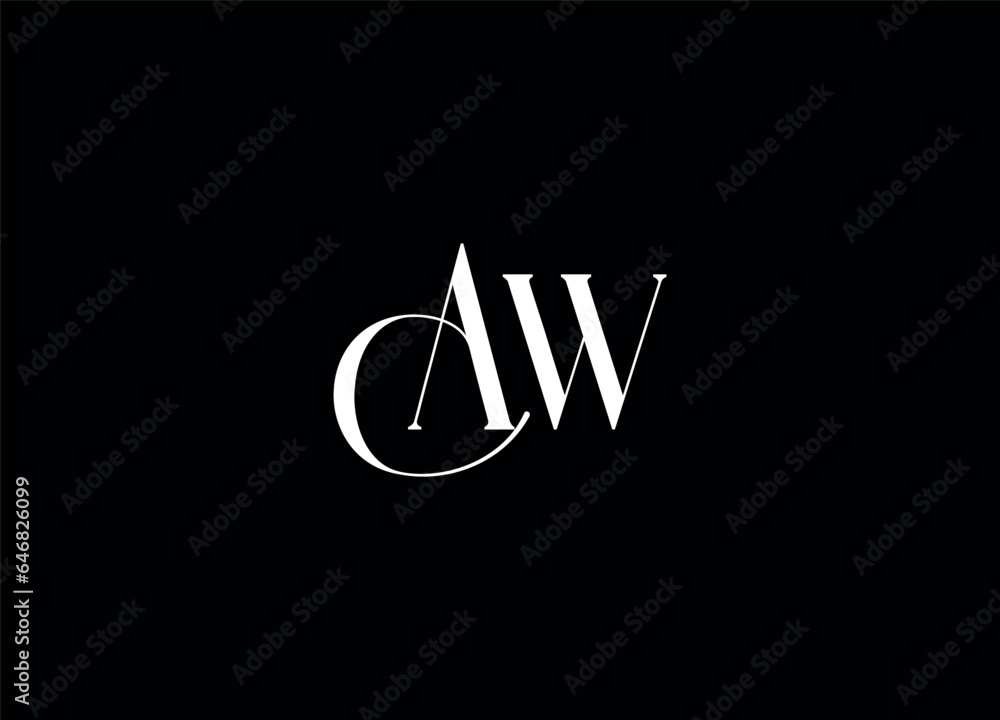 Initial letter AW logo and creative logo design Stock Vector | Adobe Stock