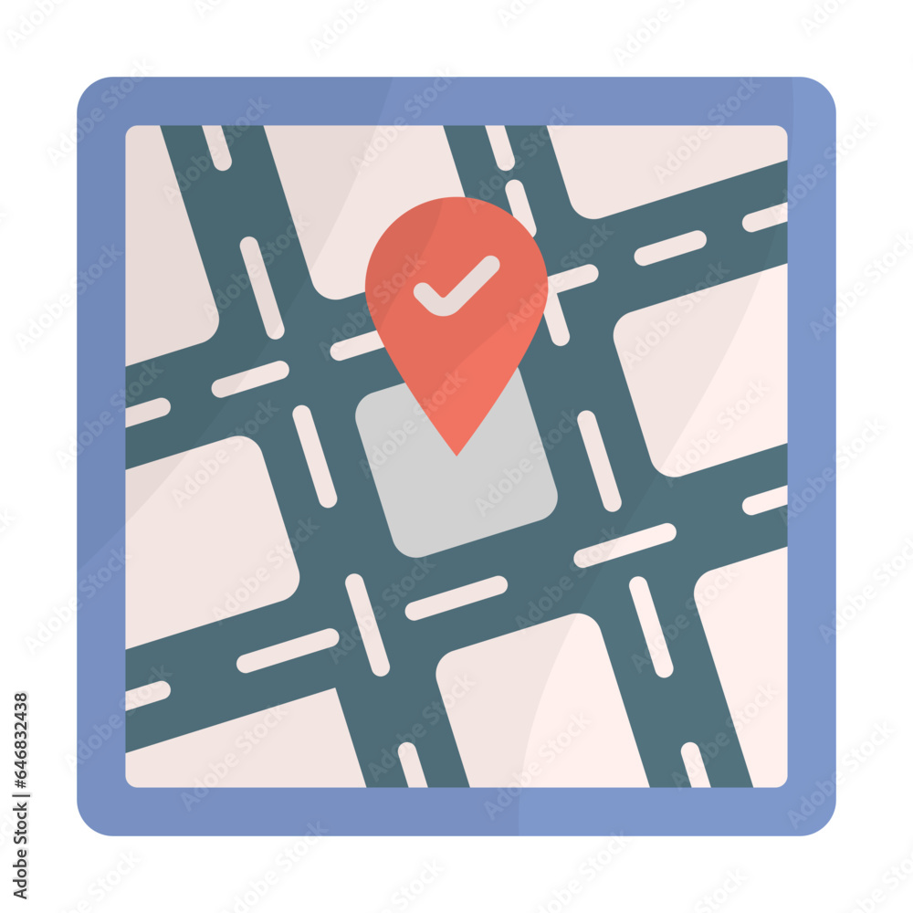 Plot Location on Digital Map concept, Construction Site Marker vector ...