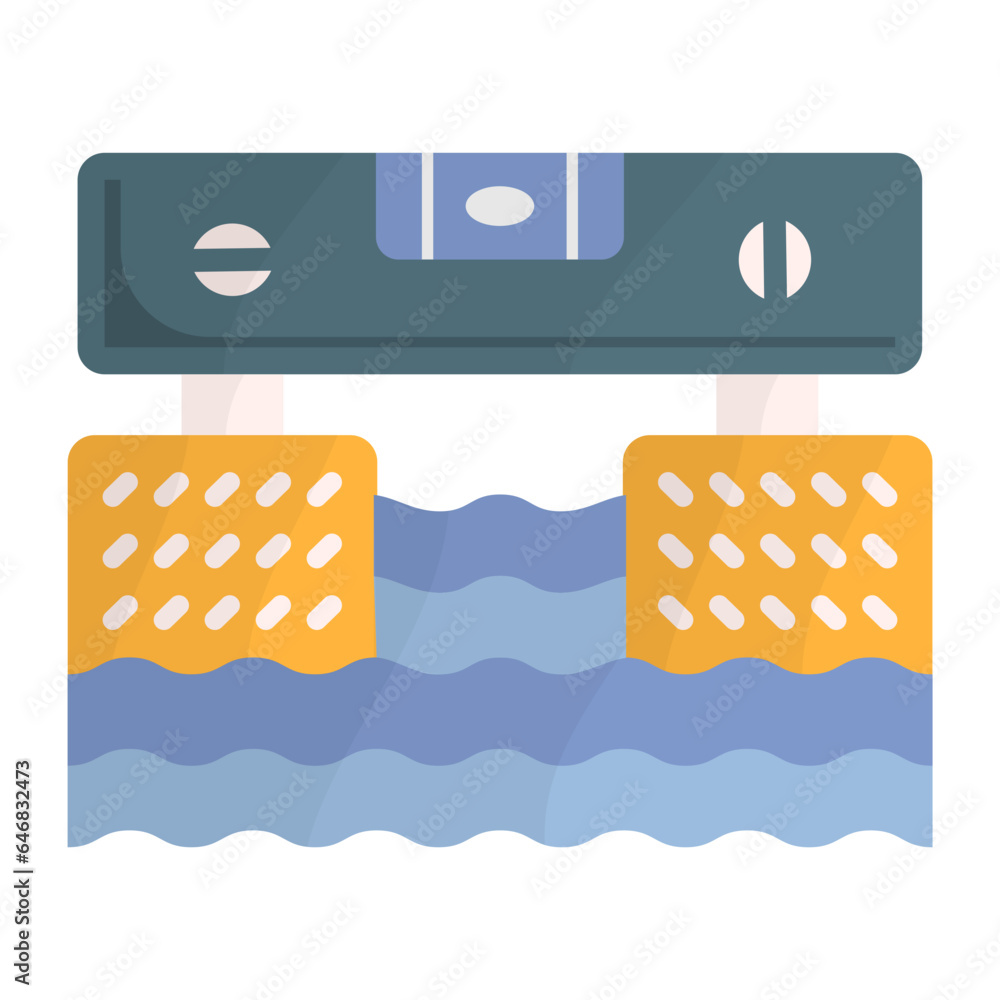 Masonry Surface Level concept, Levelling Floor Screed vector color icon ...