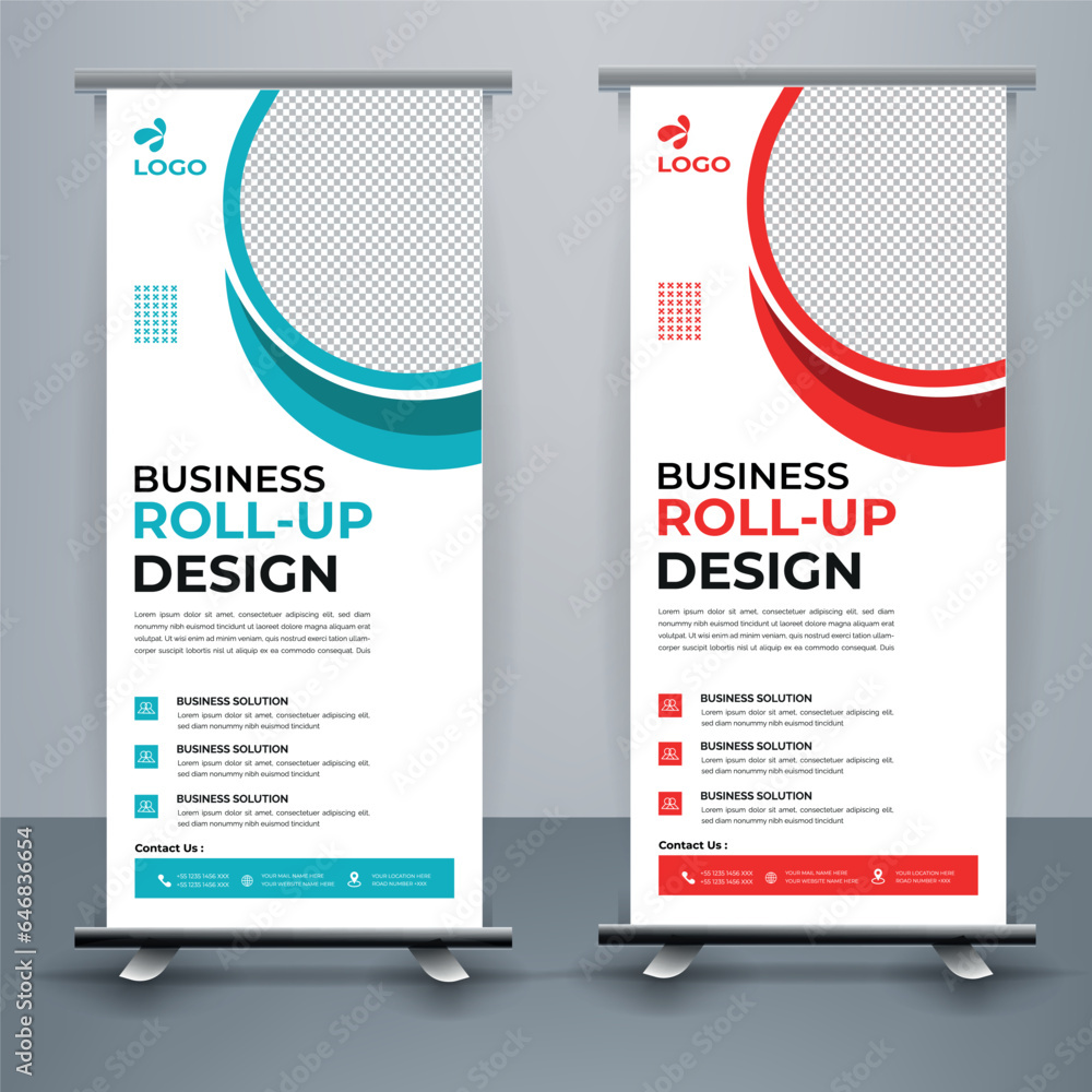 Modern roll up banner template, Standee template, X-banner template ...