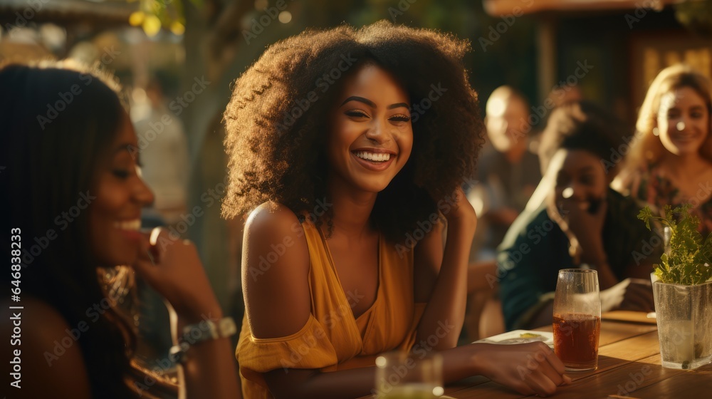 Large group of friends, millennial people with friend enjoying a fun ...