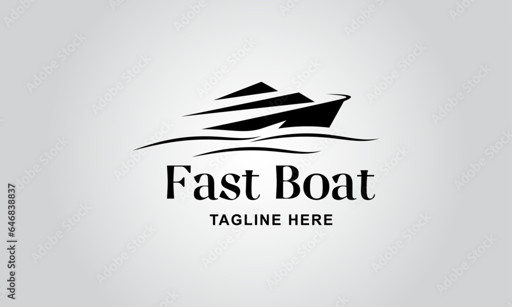 Fast Boat Logo Design Template. Pleasure boat Logo Design. Speed Boat ...
