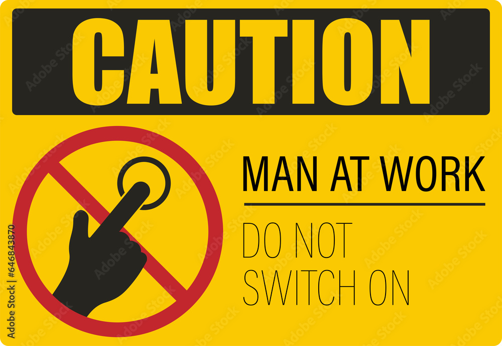 Isolated illustration of do not touch button, do not press switch or ...