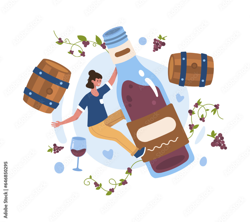 Lady ready to drink alcoholic drink. Young people dealing with ...