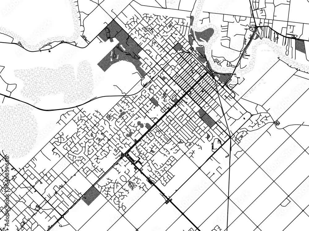 Greyscale vector city map of Mildura in Australia with with water ...