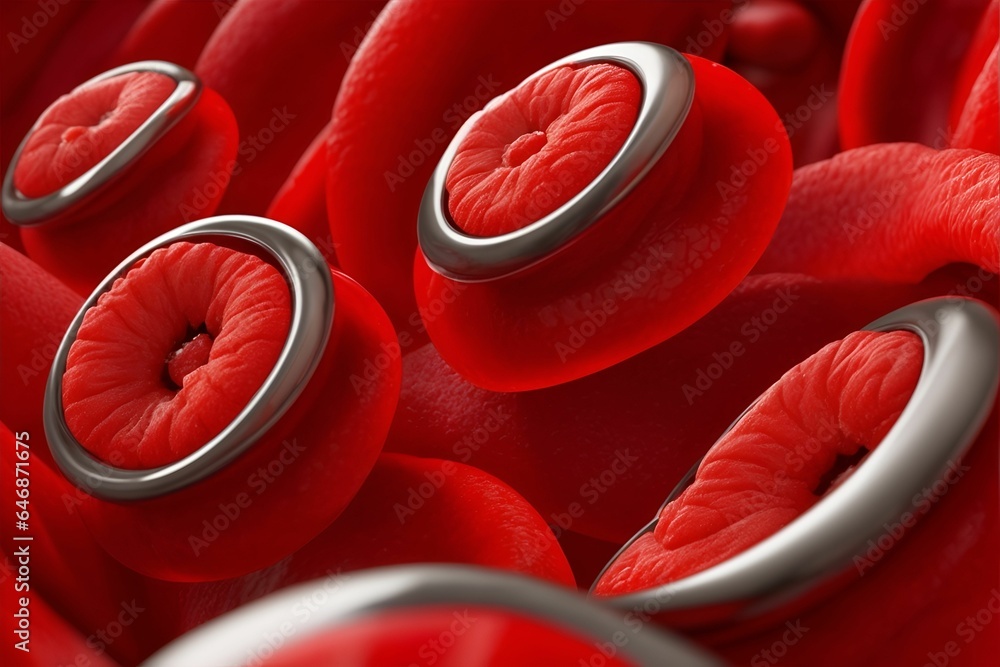 AI generated illustration of a microscopic view of a network of blood ...