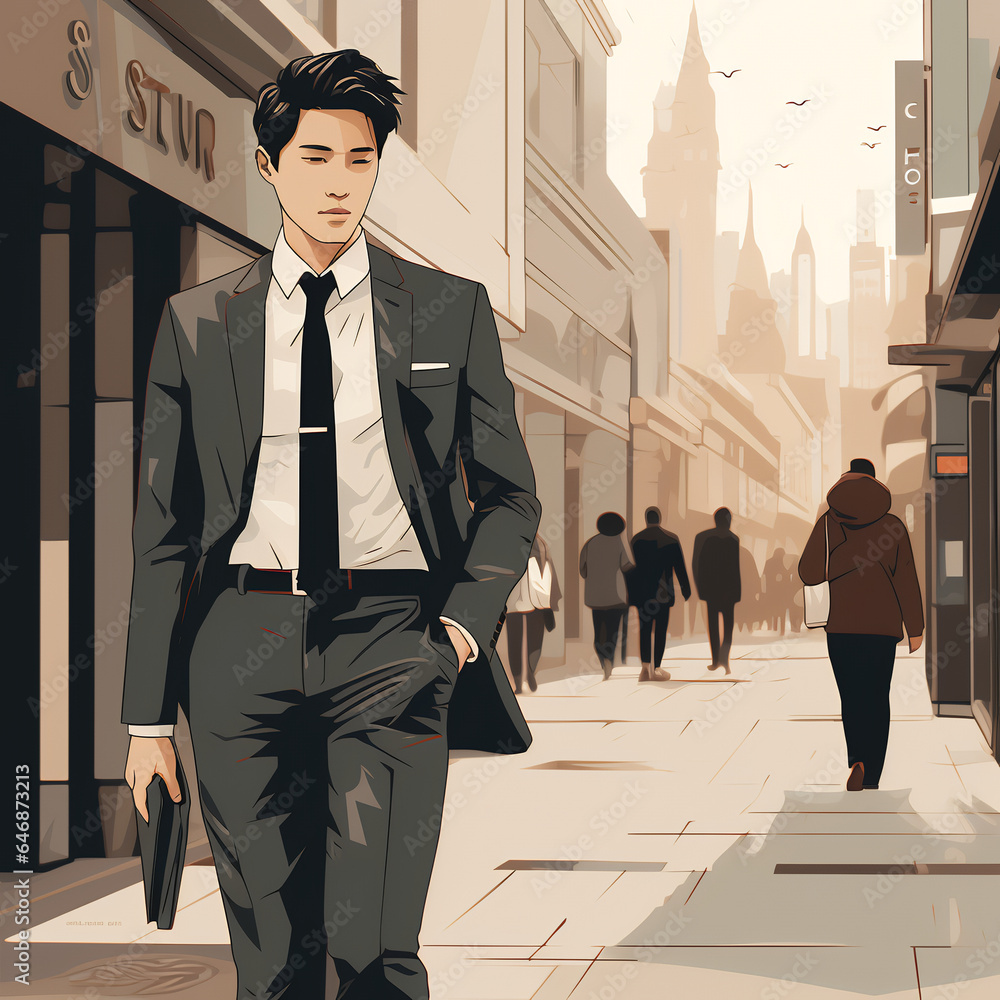 In a sophisticated Korean - inspired design, a vector illustration ...