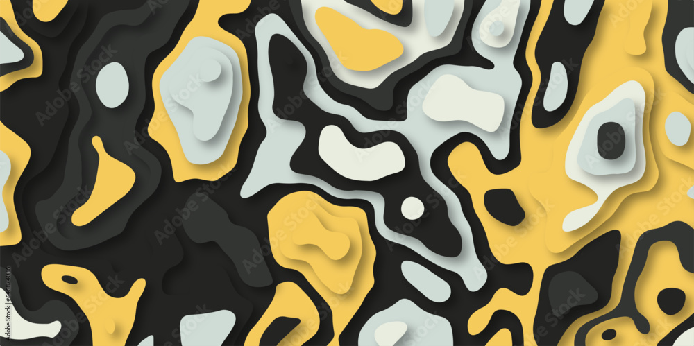Paper cut 3d render topography abstract ,beautiful color palette colors ...