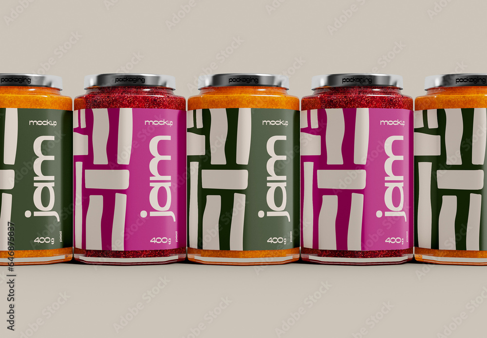 Jam Jars Packaging Mockup Stock Template | Adobe Stock